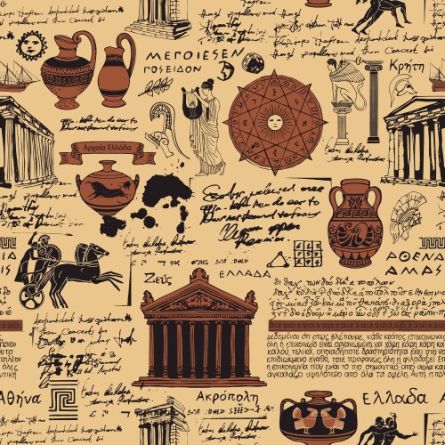 3d creative textured greek seamless pattern Vector Image