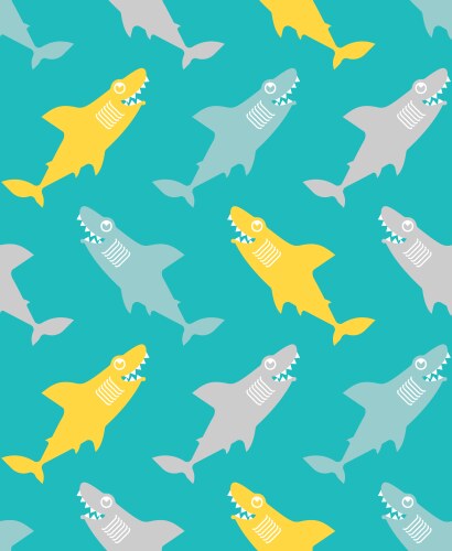 Shark military seamless pattern army background Vector Image