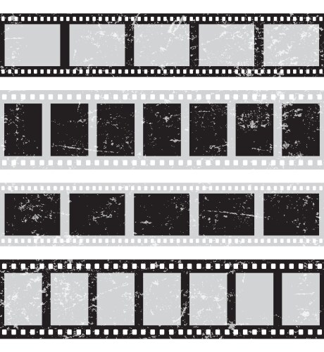 Blank film strip template black movie reel photo Vector Image