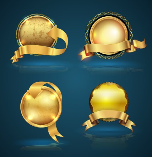 Gold royal crown with red and blue diamand Vector Image