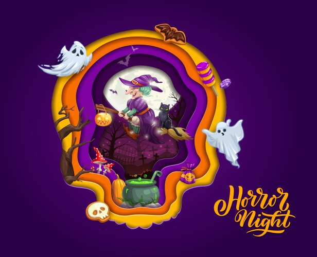 Halloween pumpkins with sweets ghosts and zombie Vector Image