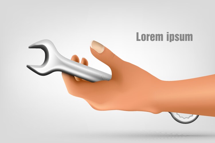 Hand Holding Wrench Vector Images (over 3,700)
