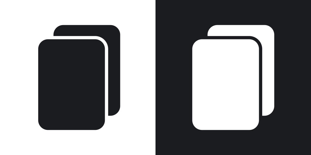 Registered icon set in solid black and white color