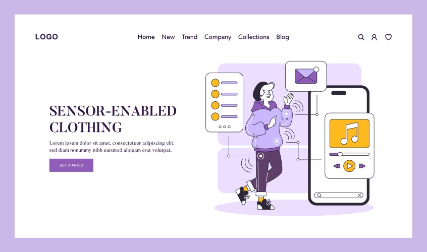 Fashion tech flat Royalty Free Vector Image - VectorStock