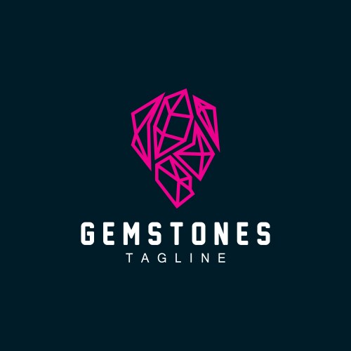 Gem diamond template gemstone logo design line Vector Image