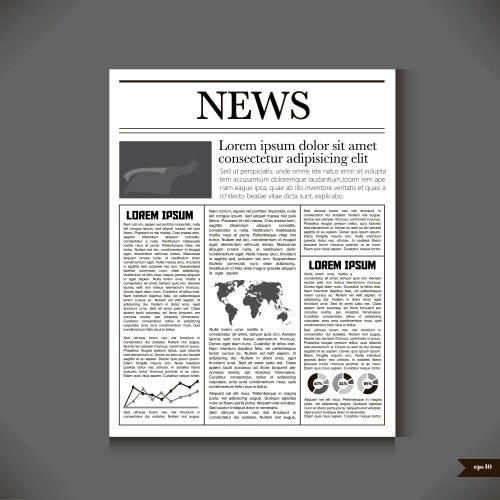 Newspaper pages template news paper headline Vector Image