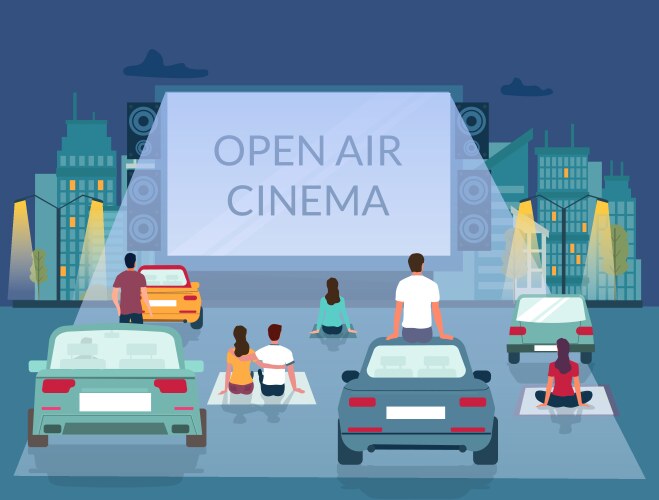 Online cinema poster template realistic Royalty Free Vector