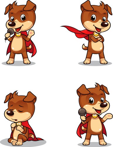 Cute cartoon dogs on a blue background Royalty Free Vector