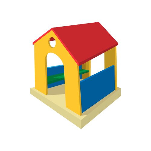 Brick house wooden toy set Royalty Free Vector Image