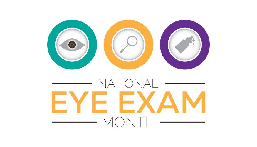National eye exam month Royalty Free Vector Image