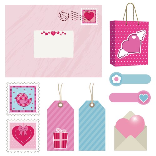 Postage stamps with architectural landmarks Vector Image