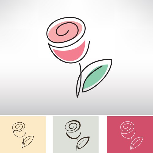 Infinity outline symbol with rose Royalty Free Vector Image