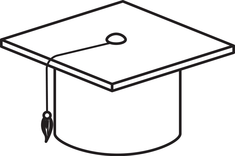 Graduation cap line icon school and education Vector Image