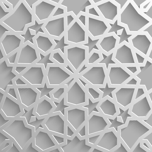 Seamless islamic pattern 3d traditional arabic Vector Image
