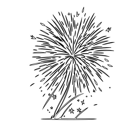 Celebration fireworks splash outline sketch Vector Image