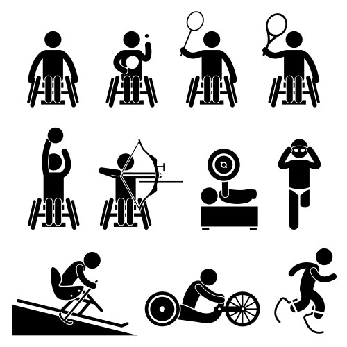 Amputee handicap disable man tool equipment stick Vector Image