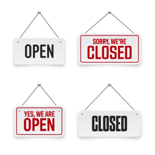 Colorful hanging cardboard tags - closed Vector Image