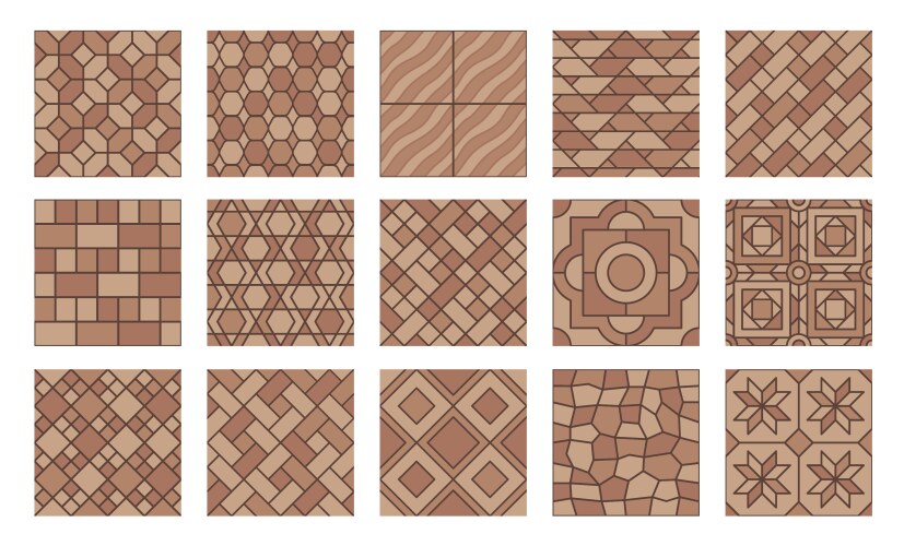Street road pavements tile patterns top view Vector Image