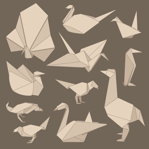 Japanese origami icons set cartoon origami Vector Image