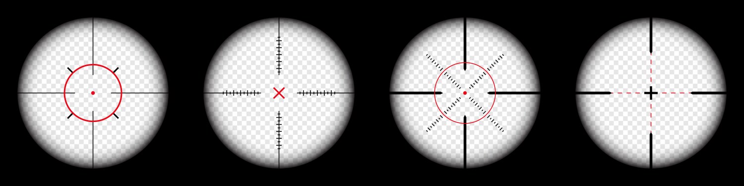 Set hunter knife compass sniper optical sight Vector Image