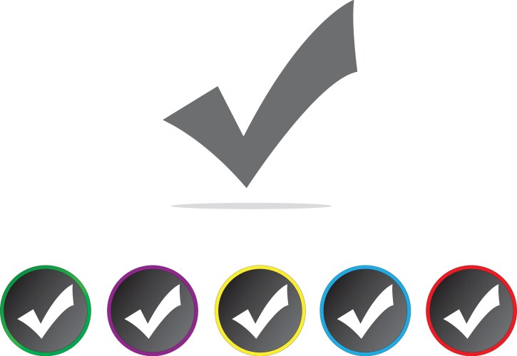 Approval line icons collection acceptance Vector Image