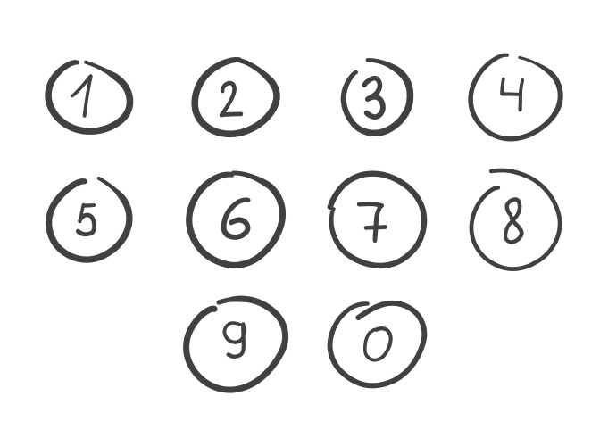 Number Sketch Vector Images (over 16,000)
