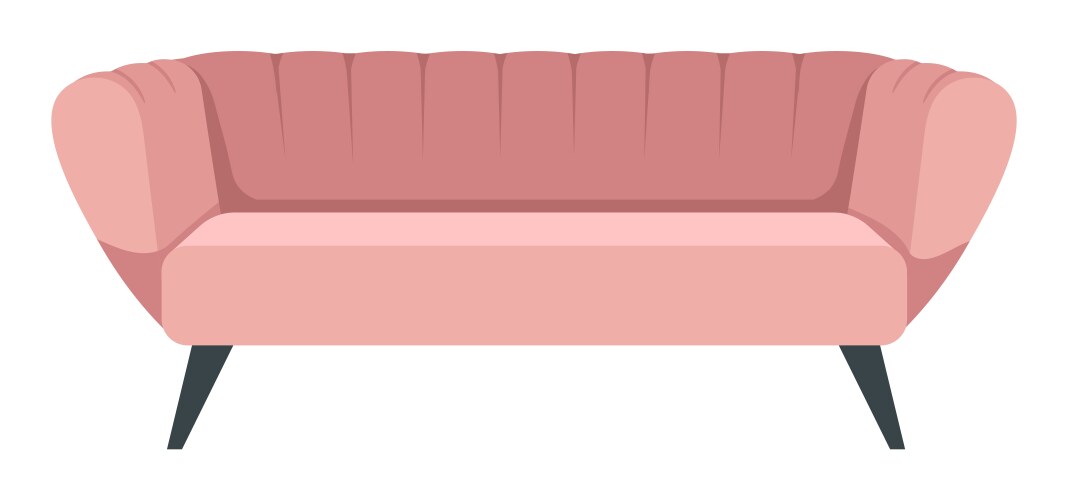 Cozy sofa in flat design comfortable couch Vector Image