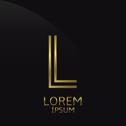 Golden letter l Royalty Free Vector Image - VectorStock