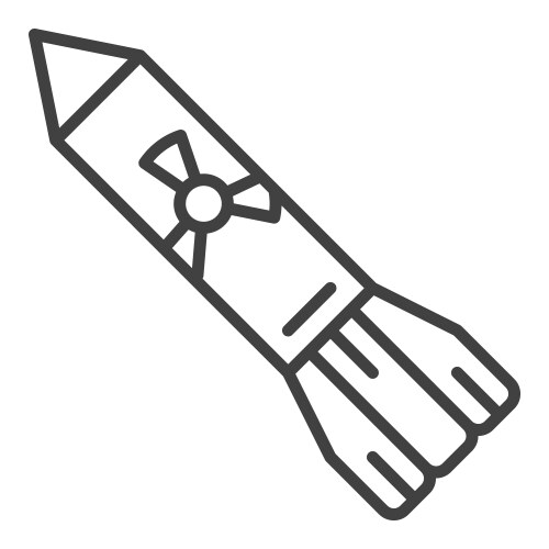 Missile or rocket with nuclear bomb in space Vector Image