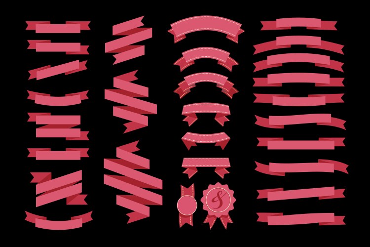 Cute pink retro 90s coquette style set Royalty Free Vector