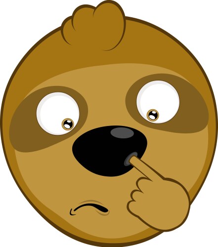 Sloth head character hands praying Royalty Free Vector Image