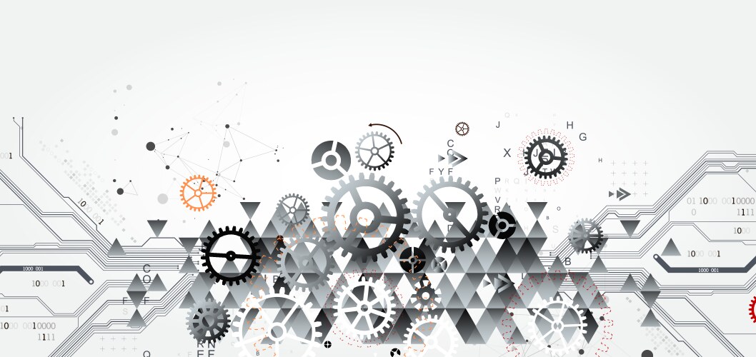 Abstract technology background cogwheels art theme