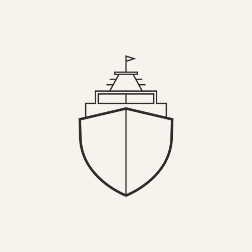 Ship logo design art Royalty Free Vector Image