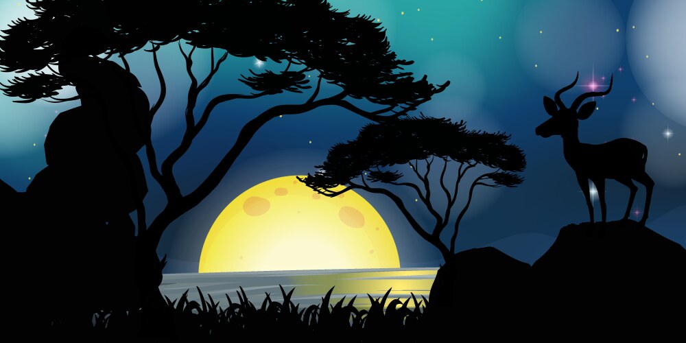 Deer Scene Silhouette Vector Images (over 1,000)