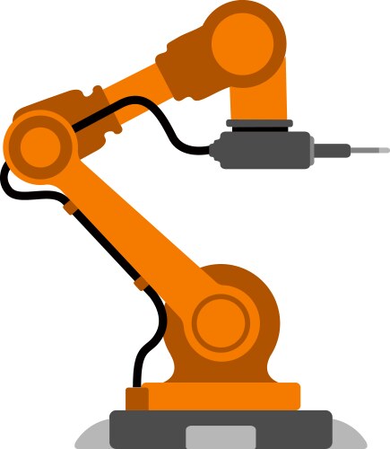 Flat design industrial robotic arm icon Royalty Free Vector Flat design industrial robotic arm icon Royalty Free Vector