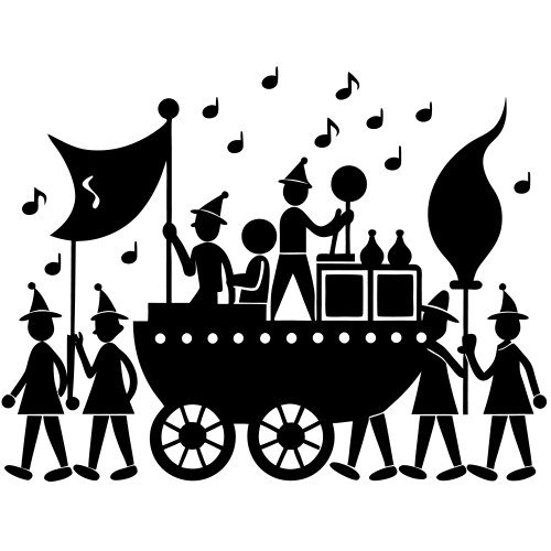 Parade silhouette art celebration event Royalty Free Vector