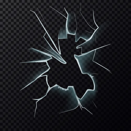 Broken glass cracked window texture realistic Vector Image