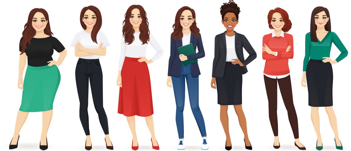Women set Royalty Free Vector Image - VectorStock