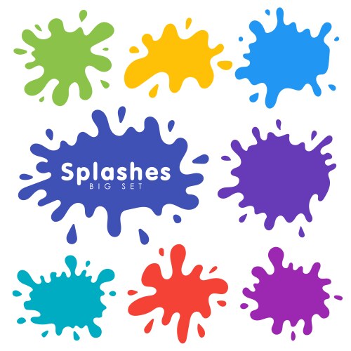 Paintball color splash set Royalty Free Vector Image