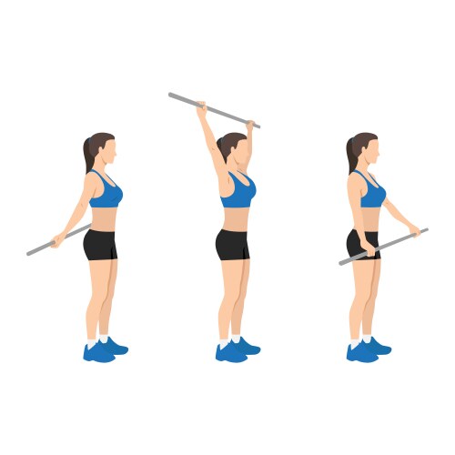 Woman doing samson stretch exercise Royalty Free Vector
