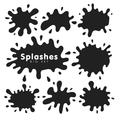 Ink splat icon paint splash monochrome flat Vector Image