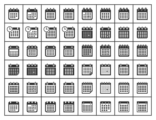 12 month calendar sign set Royalty Free Vector Image