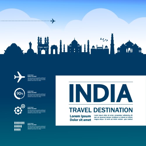 India tarval destination Royalty Free Vector Image