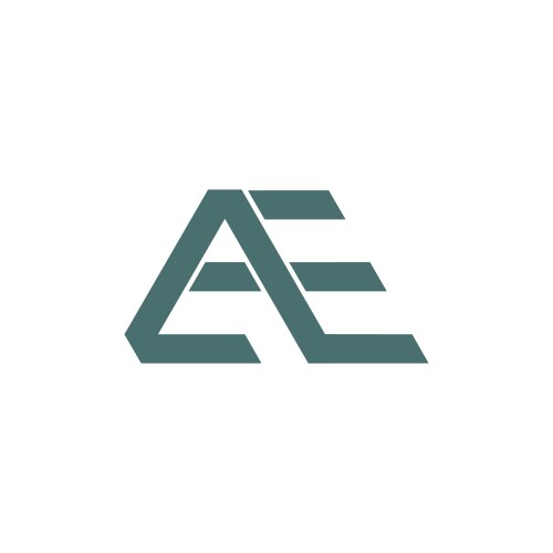 Letter ae simple geometric ambigram logo Vector Image