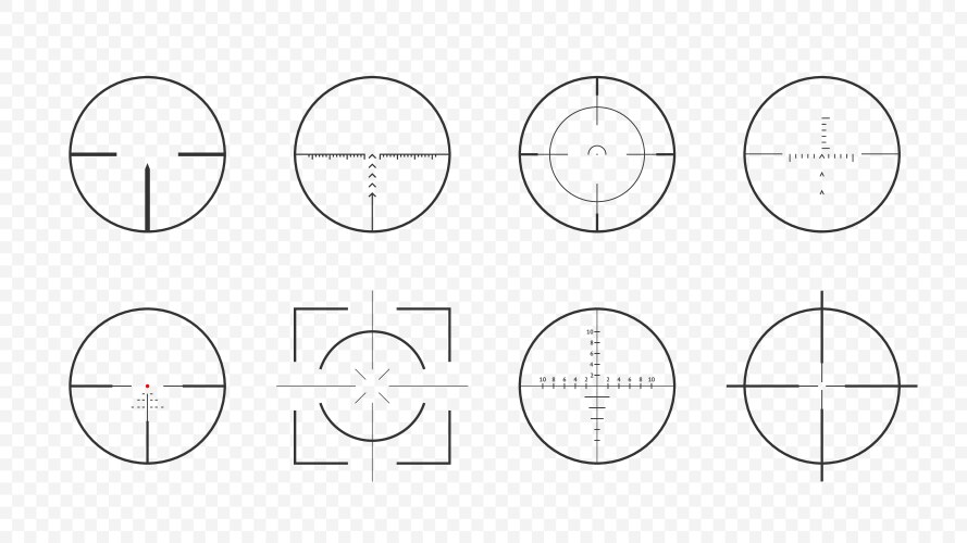 Sniper scope target ink set Royalty Free Vector Image