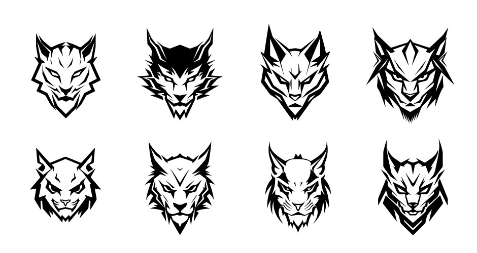 Cute lynx face hand drawn sketch Royalty Free Vector Image