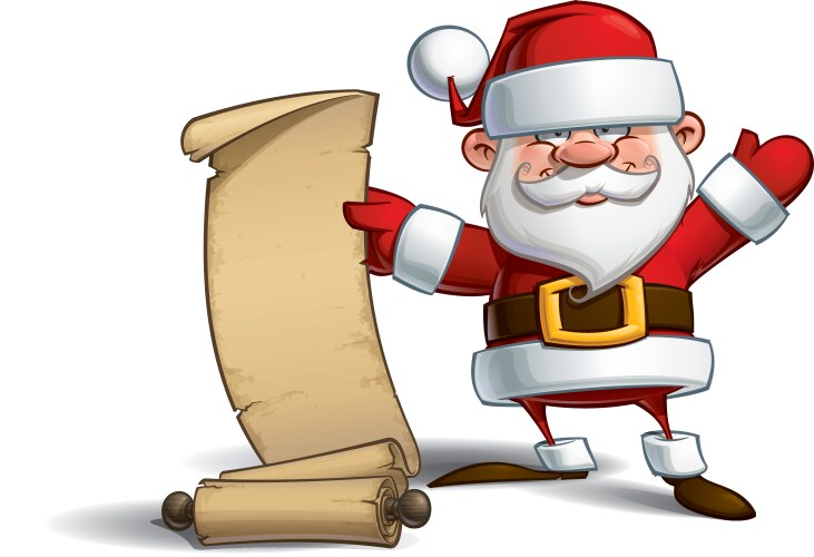 Santa with Gift List Vector Images (over 1,800)