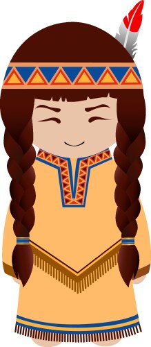 Red indian girl Royalty Free Vector Image - VectorStock