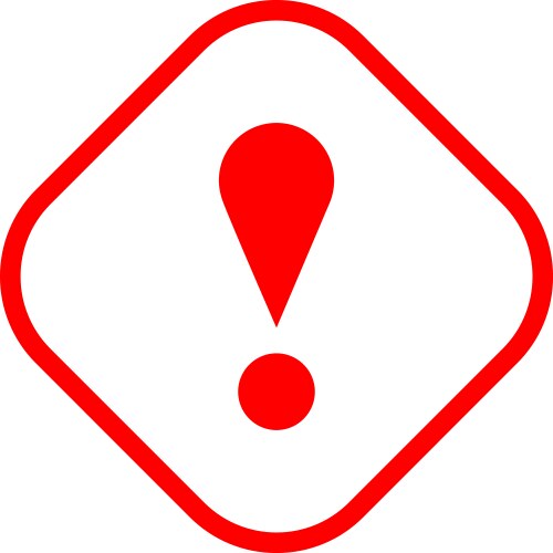 Red triangle exclamation mark icon warning sign Vector Image