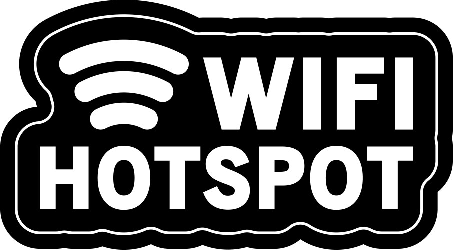 Wifi hot spot label Royalty Free Vector Image - VectorStock